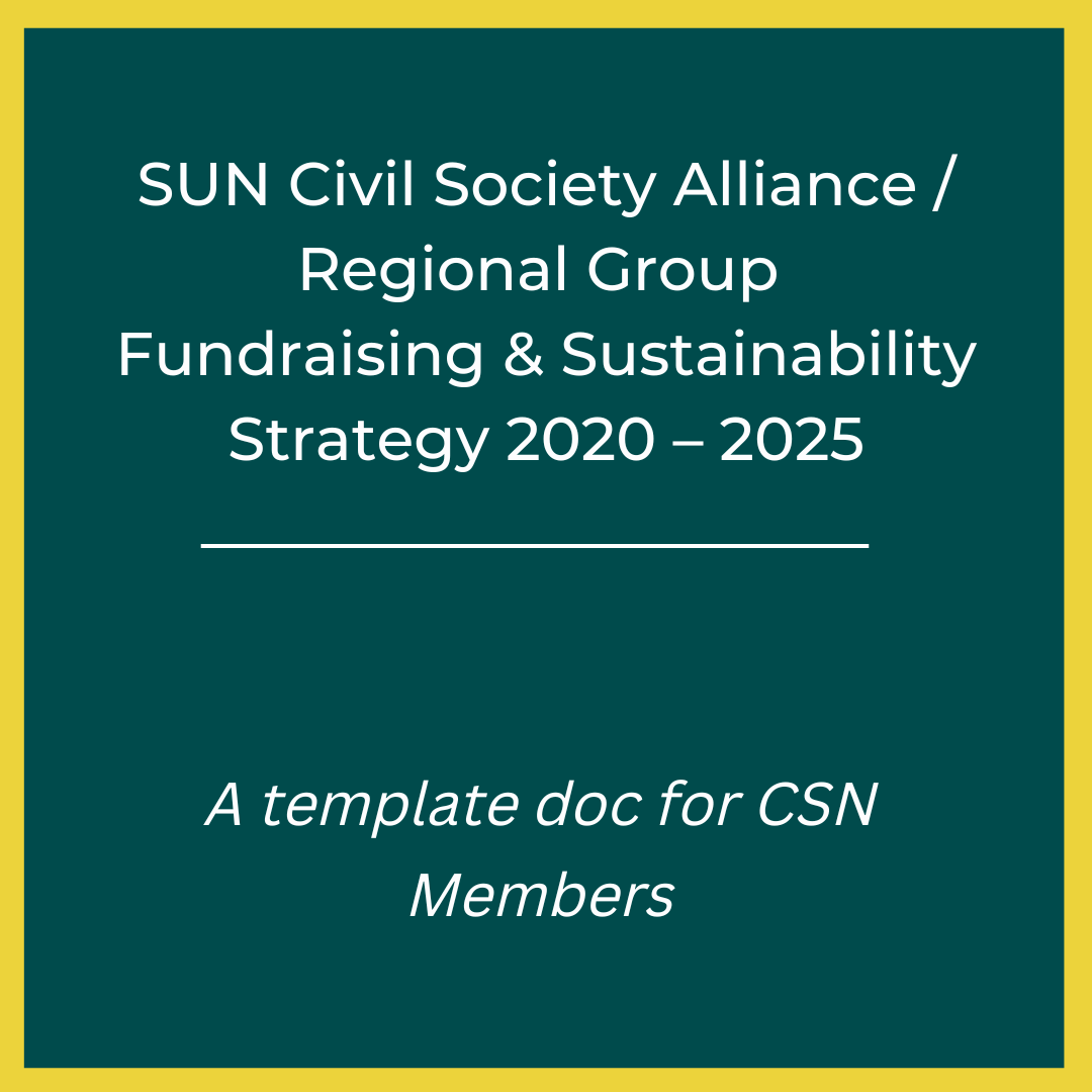 SUN Civil Society Alliance / Regional Group Fundraising ...